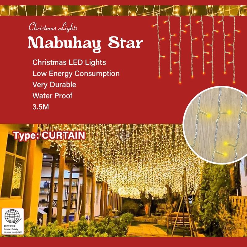 Mabuhay Star 100L IceBar LED Lights Curtain Outdoor String Lights Party ...