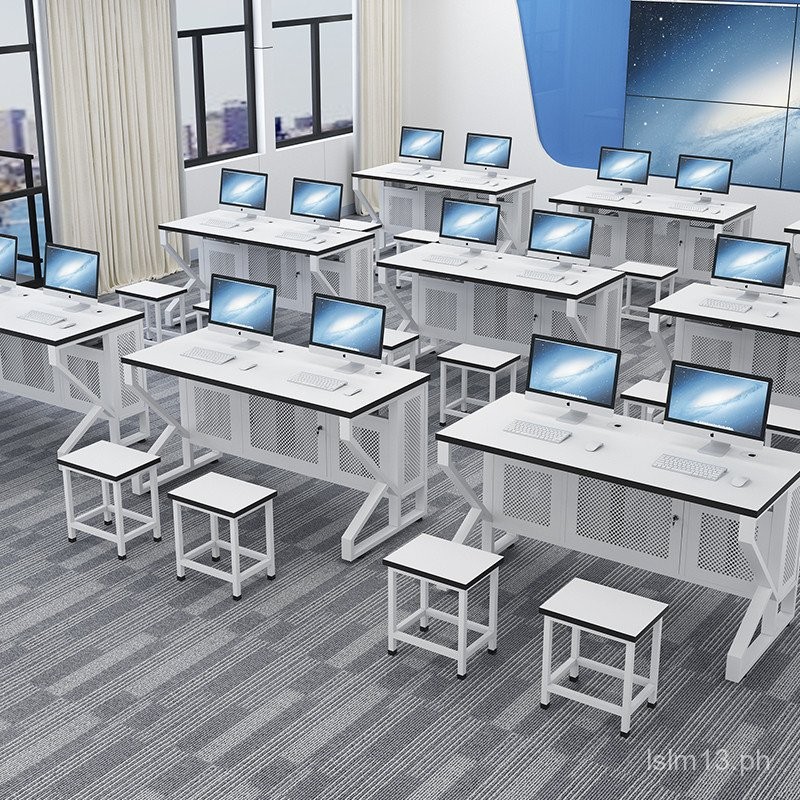 School Computer Room Desk Student Training Desk Steel Wood Simple ...