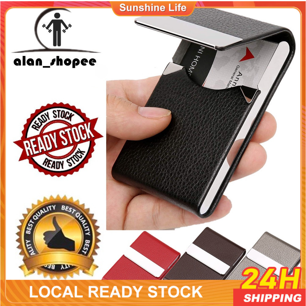 Business Card Holder Case - PU Leather Business Name Card Case Slim ...