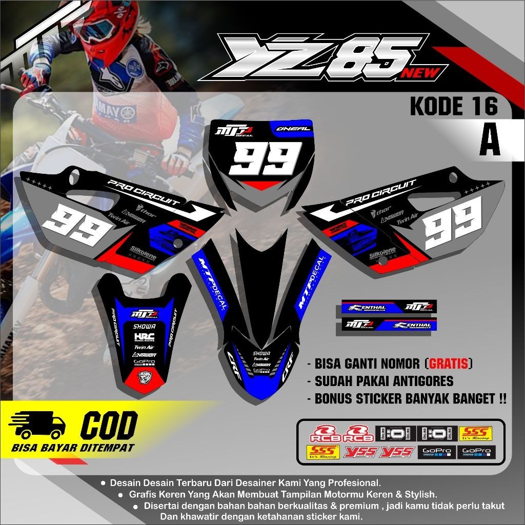 Yamaha YZ 85 new Semi Full Trim Variation Decal Striping Sticker Latest ...