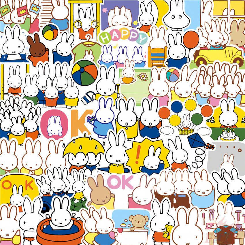 85Pcs/Set Miffy Stickers DIY Fashion Decals Doodle Stickers | Shopee ...