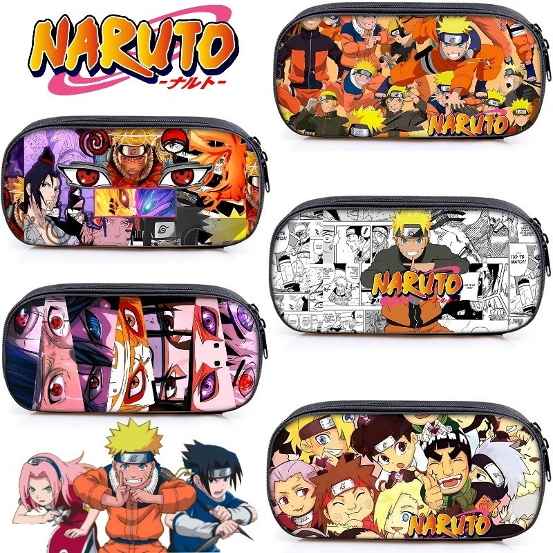 NARUTO Pencil Case Popular Anime Pencil Bag Multi functional Sandwich ...