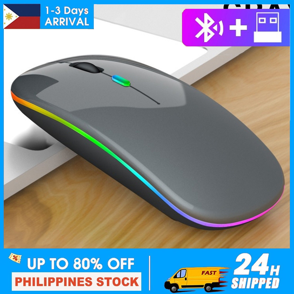 Rechargeable Wireless Bluetooth Silent Mouse with Backlight For Macbook ...