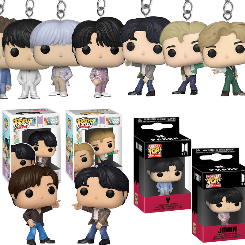 New Funko Pop BTS - V JUNG KOOK JIMIN SUGA JIN J-HOPE RM Keychain Model Toys Keyring Doll ...