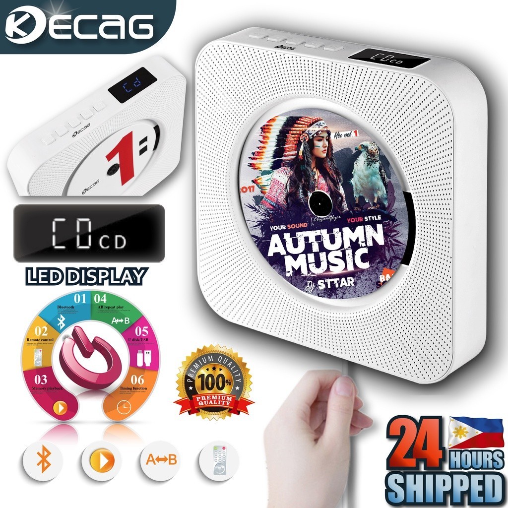 kecag 2.0 CD Player Bluetooth Speaker Portable Home Audio Boombox /MP3 ...