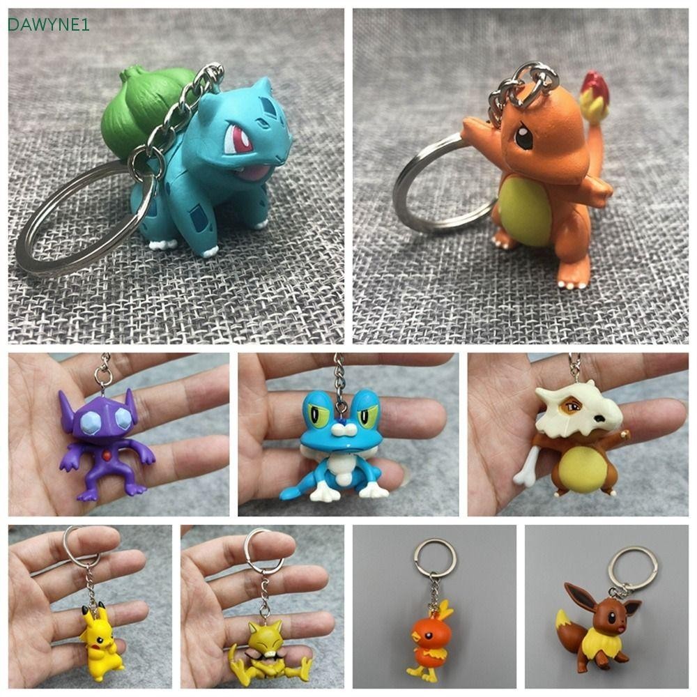 DWAYNE1 Pikachu Keychain, Action Figure Bulbasaur Squirtle Doll Keyring ...