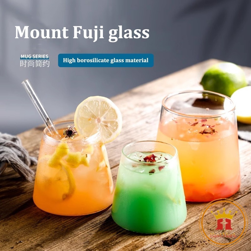 EMark Creative Volcano-Shaped Glass Coffee Cup Latte Glass Japanese ...