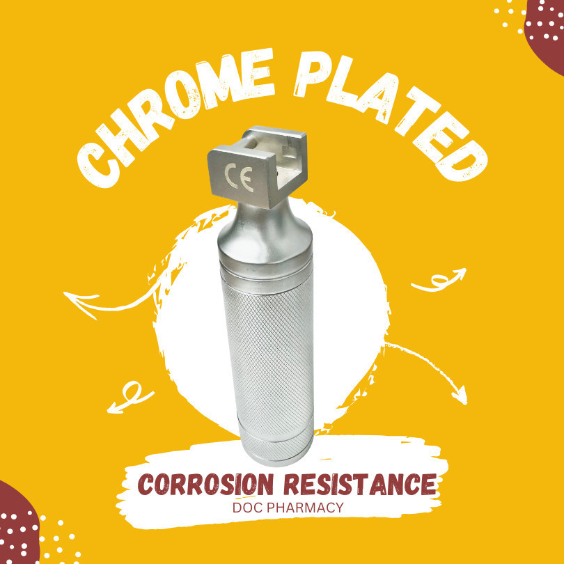 Zynch Chrome Plated 8k-10k Lux Adult Pedia laryngoscope stubby handle ...