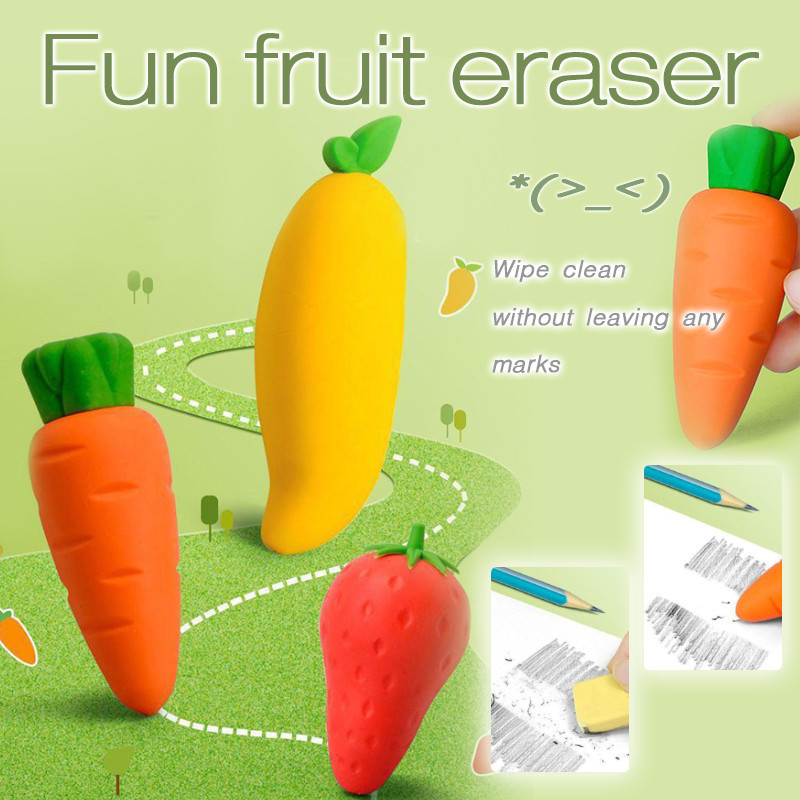 Large fruit eraser, cute mango strawberry eraser learning stationery ...