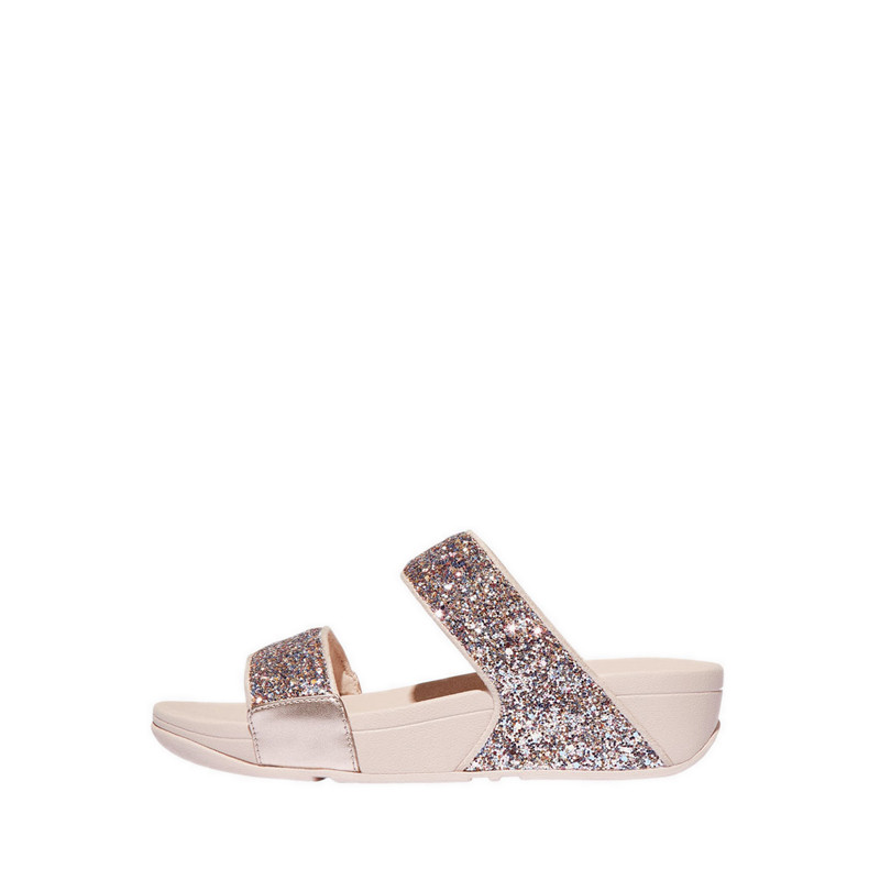 Fitflop Lulu Womens Multi-Tonal Glitter Toe-Post Slides- Nude Rose Mix | Shopee Philippines
