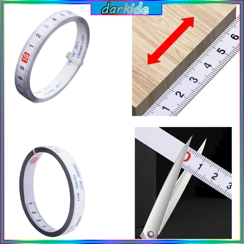 Dark Steel Self-Adhesive Measuring Tape Metric Scale Workbenches Ruler ...
