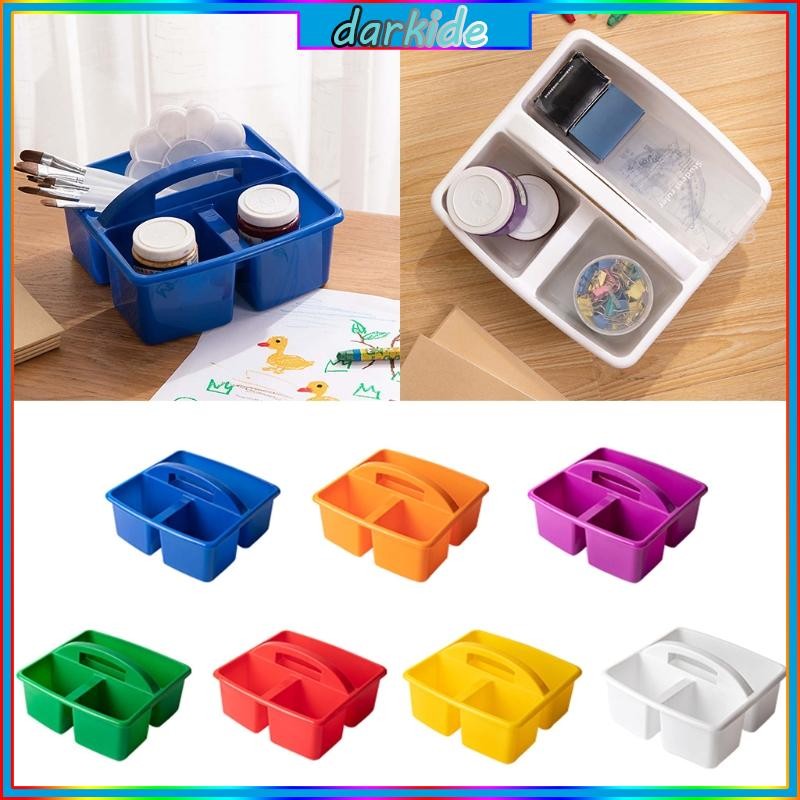 Dark Portable 3 Compartments Storage Caddy with Carrying Handle Plastic ...