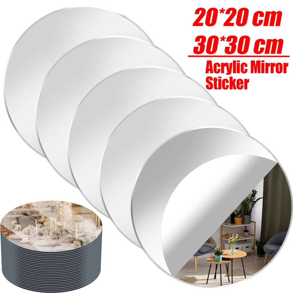 Flexible DIY Acrylic Decorative Mirror with Adhesive - Acrylic Round ...