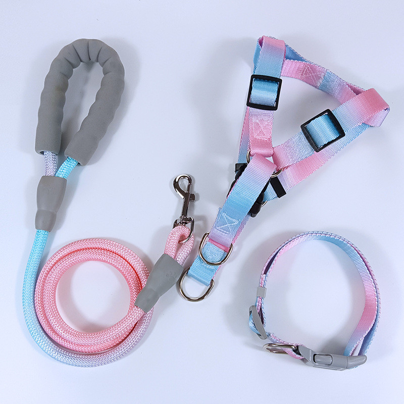 [New] Dog Leash Dog Vest Harness Dog Chain Dog Rope Dopamine Gradient ...