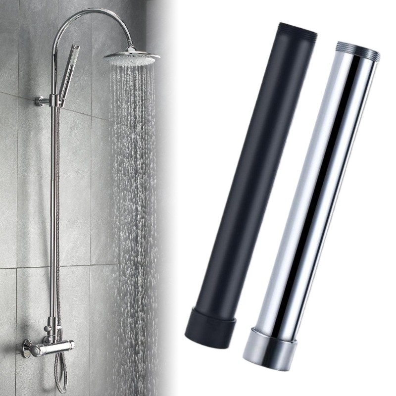 HL Round Shower Head Extension Rod Shower Extender Stainless Steels ...