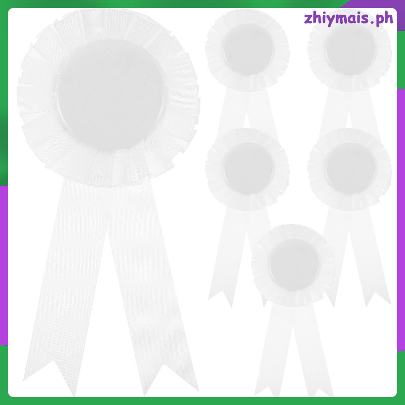 6 Pcs Award Ribbon Name With Pin Blank Handicraft Lace Tinplate 15.5CM ...