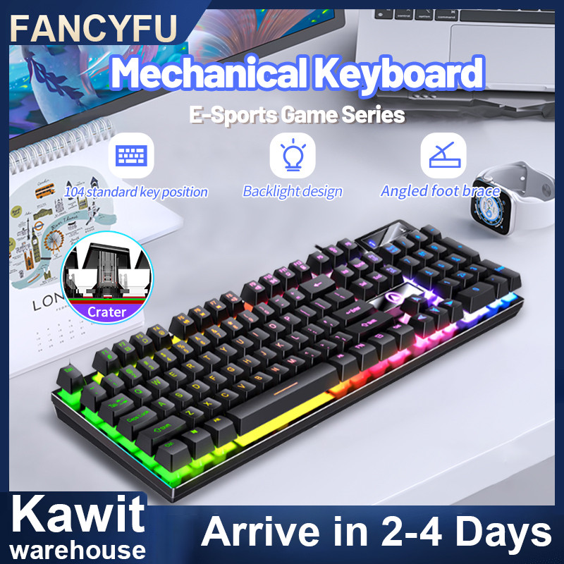K500 Colorful Backlight Gaming Keyboard Mechanical Feel Wired Keyboard ...