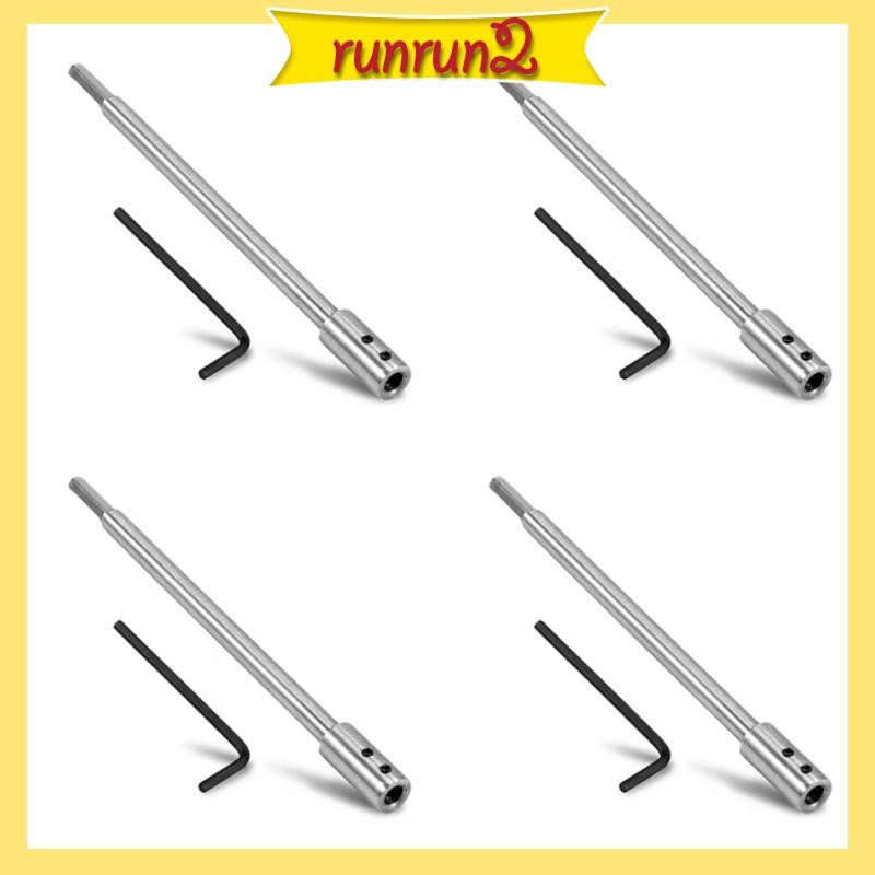 RUN Pack of 4 Carbon Steel Bit Extensions 6-11 16In for Deep Hole ...