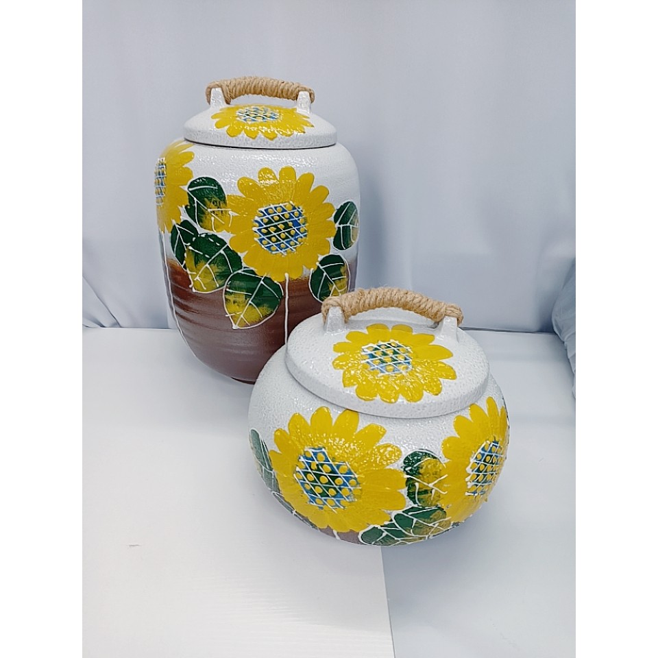 Korean Imported Hand-painted Clay Rice Jar Coarse Grain Jar Ceramic ...