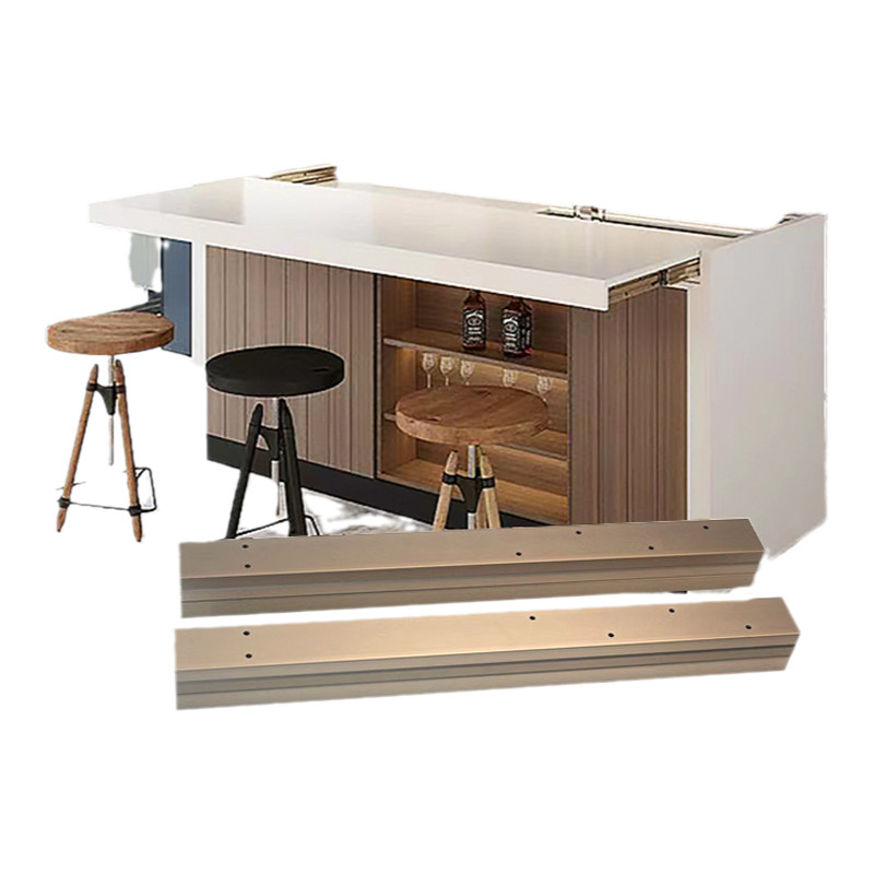 Flat Pull-Out Extendable Desk Table Top Sliding Track Bay Window Push ...