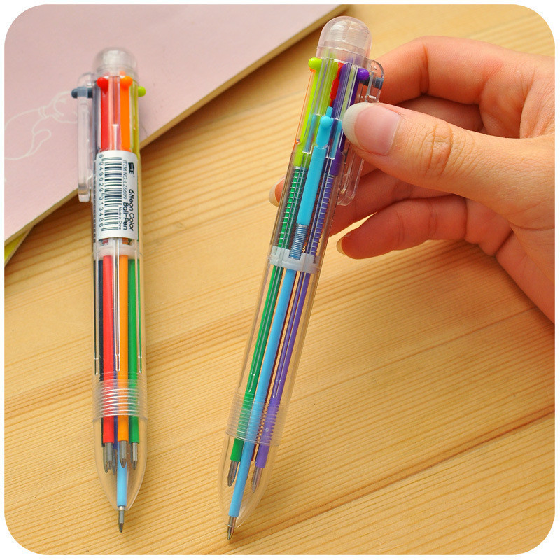 Hami Multi Colored Pen 0.5mm 6-Color Ballpoint Pen 6-in-1 Ball Pen For ...