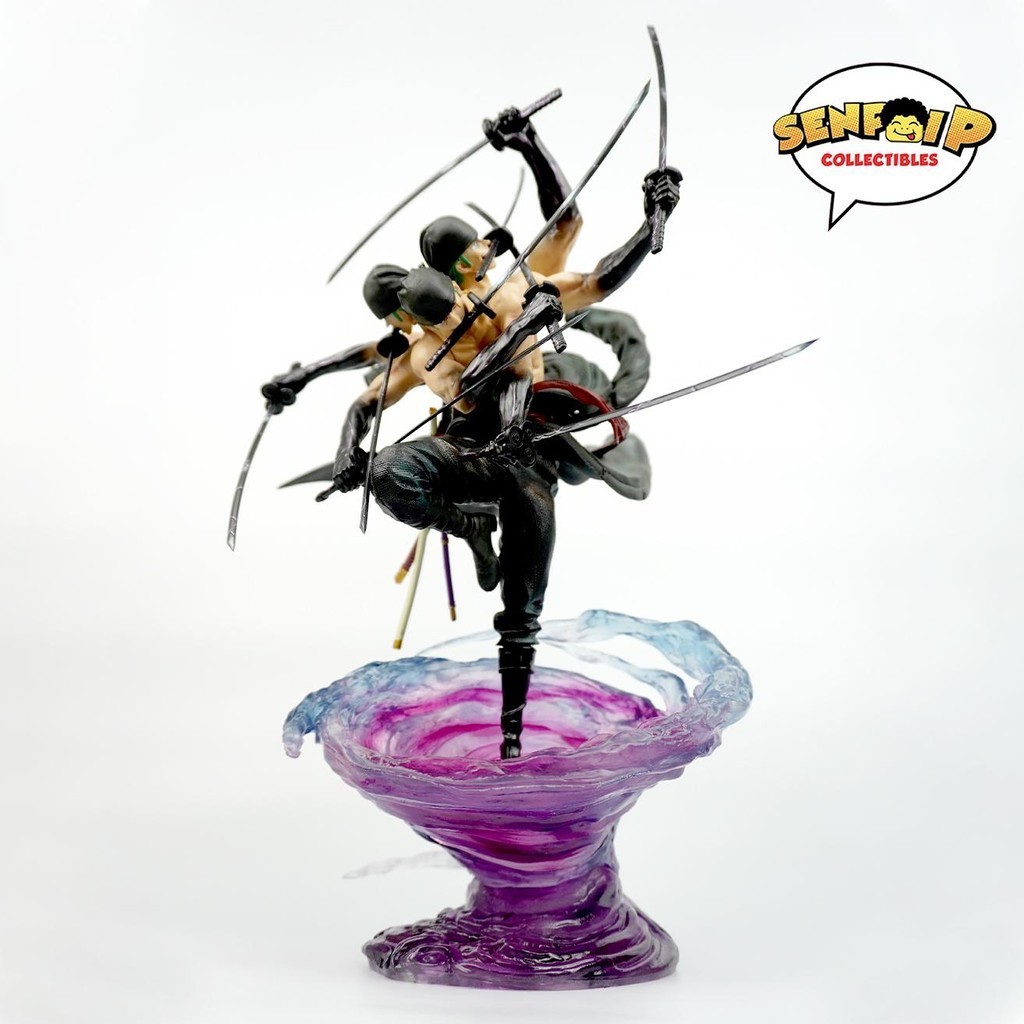 One Piece Roronoa Zoro 35cm Figure Pvc Gk 9 Swords Style Ashura ...