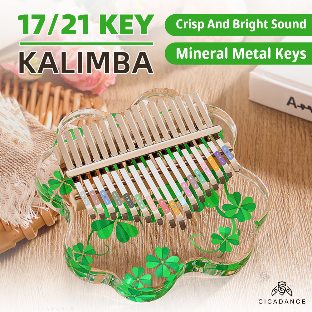 Crystal Kalimba 17 Key / 21 Key Glass Acrylic Clear Transparent Thumb ...