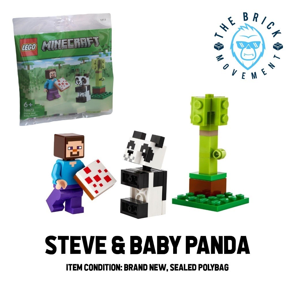 LEGO® MINECRAFT Steve & Baby Panda Polybag | Shopee Philippines