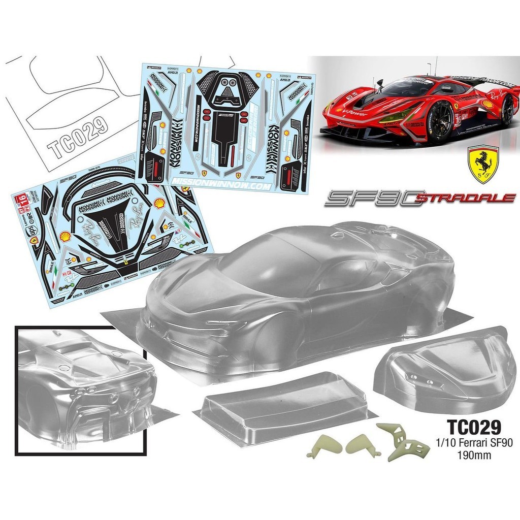 Tc029 1/10 Flat Sports Car Shell Ferrari Ferrari SF90 Competition Drift ...