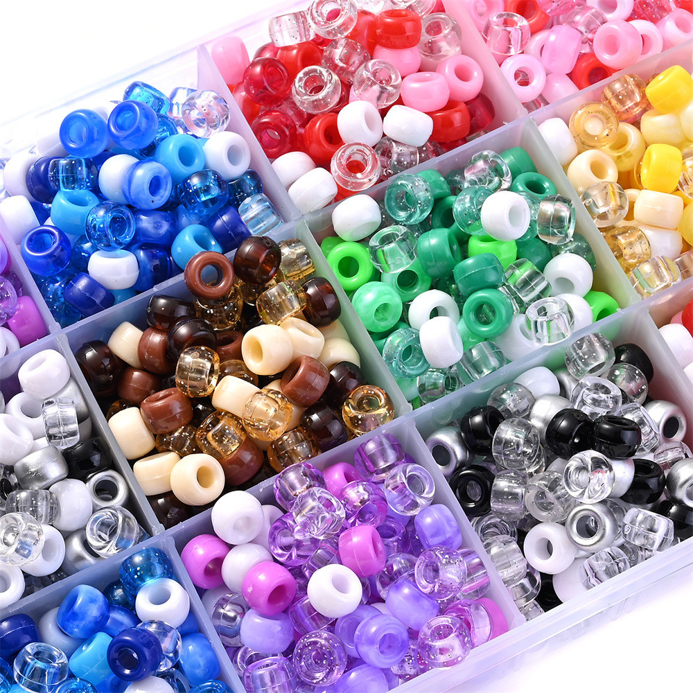 6x9mm Colorful Mix Style Large Hole Beads Acrylic Pony Loose Beads for ...