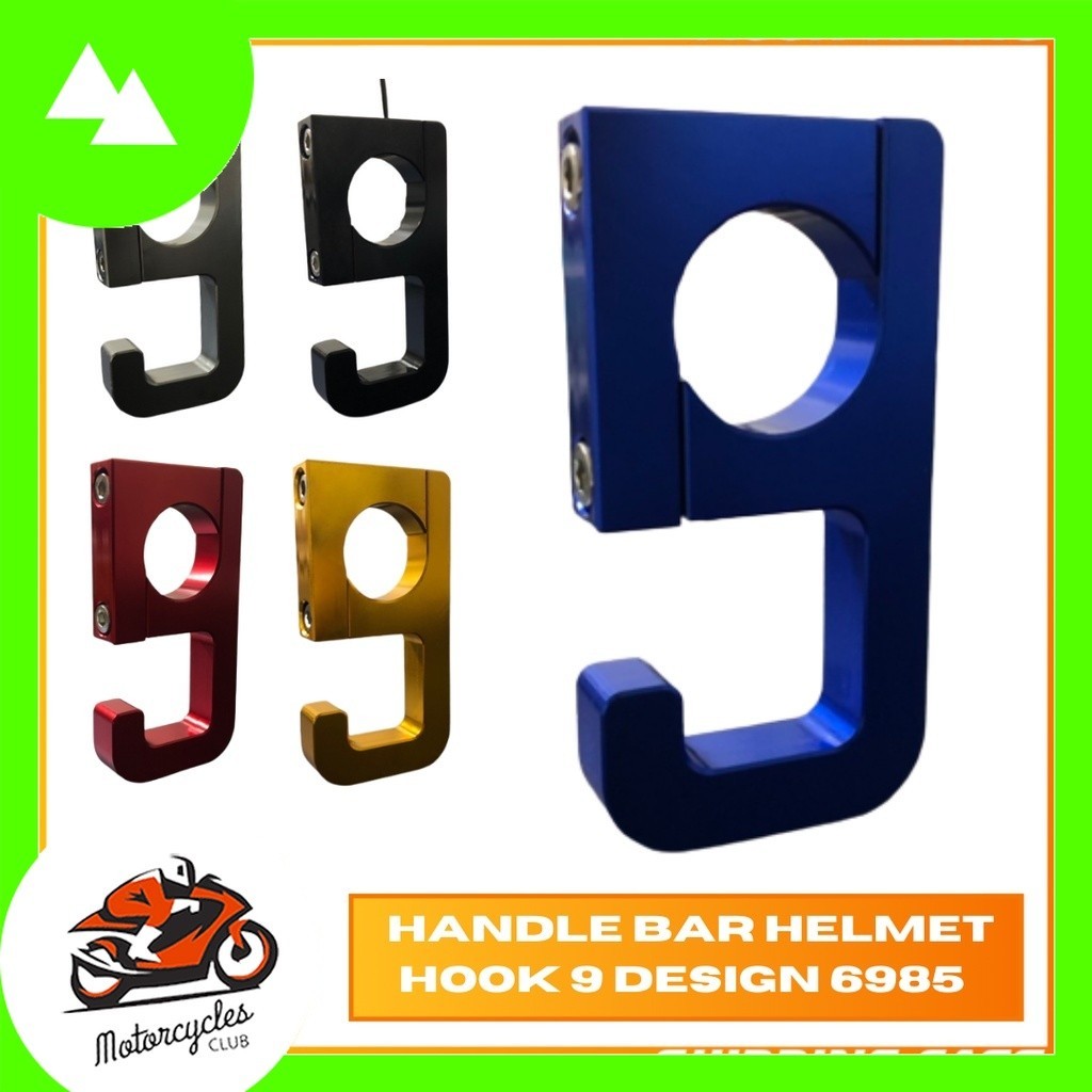 MOTORCYCLE BICYCLE HELMET HOOK HANDLE BAR HOOK 9 DESIGN 6985 [HURRICANE ...