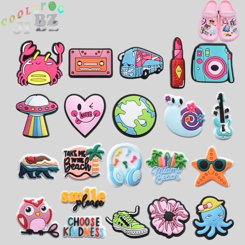 Jibbitz for Crocs Cute Cartoon Colorful Shoes Flower Crocs Clasp Soft ...