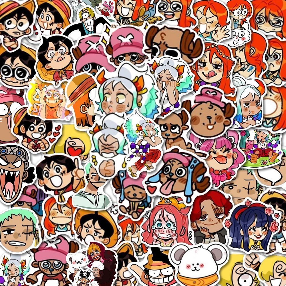 56 Cute Chibi One Piece Cartoon Expressions Stickers - Anime Kawaii DIY ...