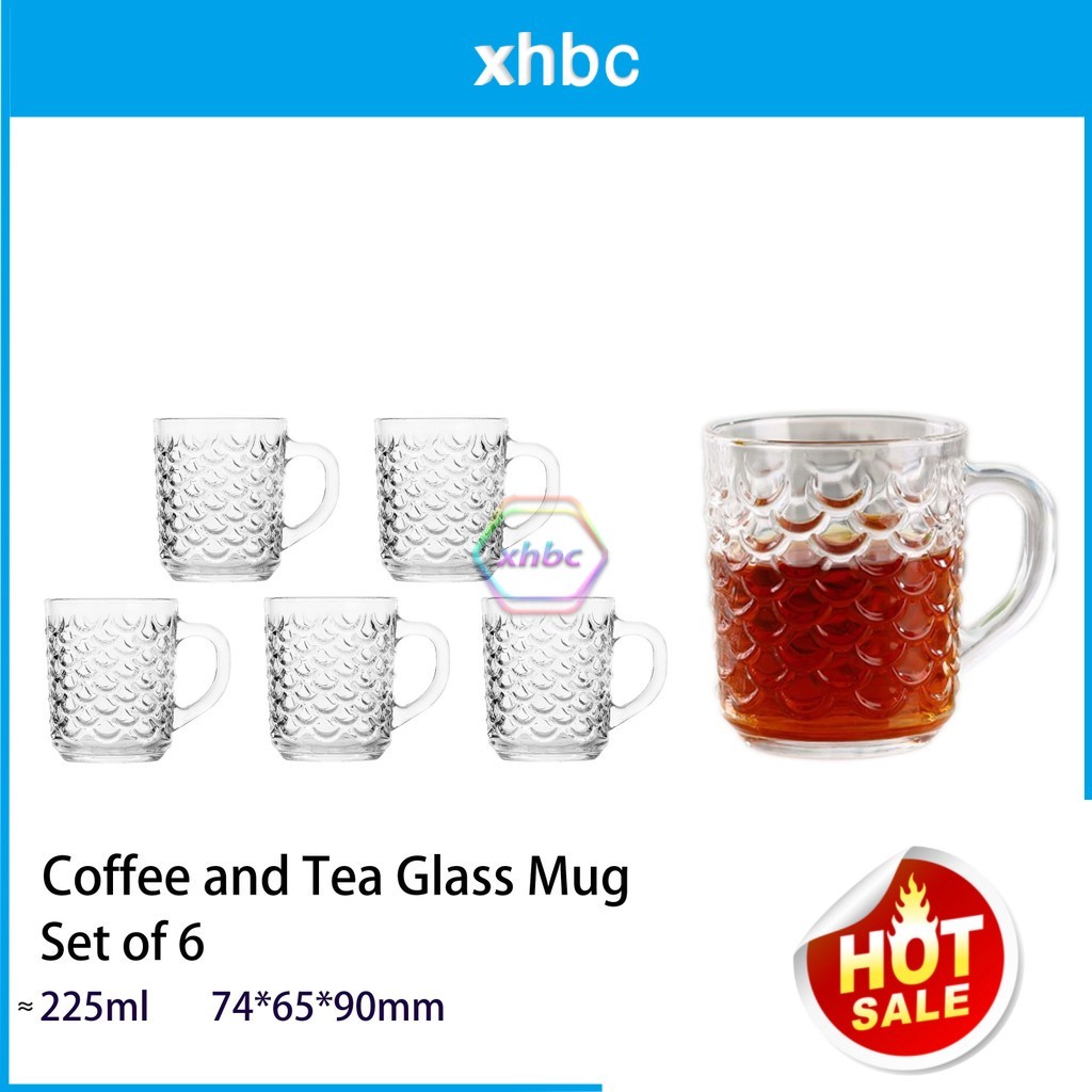 Glass cup flower tea cup coffee mug hot drink cup handle cup (1pcs ...