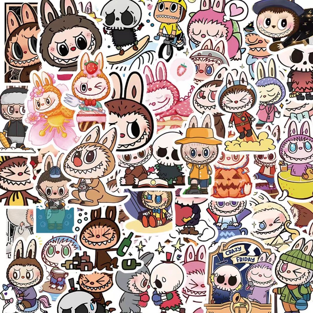 DIY Labubu Sticker Cartoon Graffiti Stickers Diy Waterproof Stickers ...