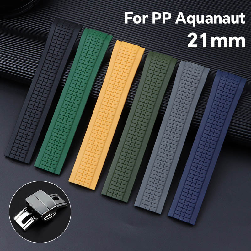 Curved End Watch Strap for PATEK PHILIPPE 5164A 5167A 5168A Rubber ...