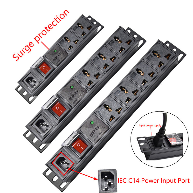 C14 Input Pdu Power Strip Distribution Unit 2 12ways Universal Socket Surge Protection Cabinet