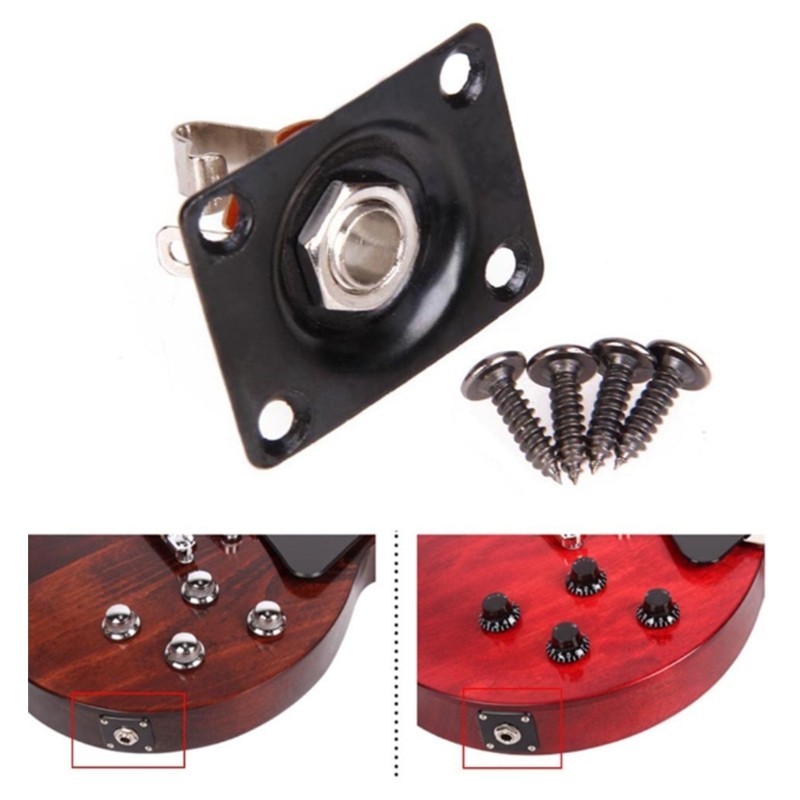 love* 1 4 Inch 6 35mm Guitar Mono Output Jacks Plate Input Socket with Mounting Screws | Shopee ...