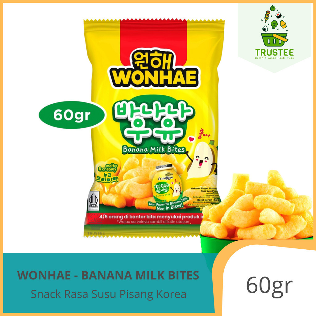Wonhae Banana Milk Bites Snack Banana Milk Flavor 60gr | Shopee Philippines
