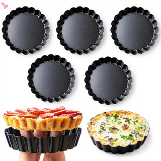 8/10/12cm Egg Tart Molds Mini Tart Pans with Removable Bottom, Carbon ...
