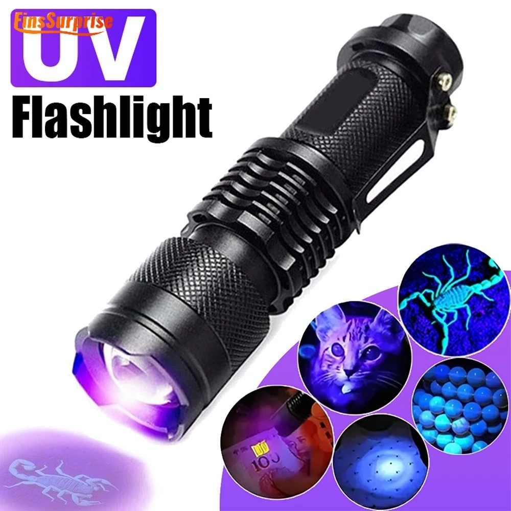 Black Small 395nm Ultraviolet Inspection Torch/ Portable ...
