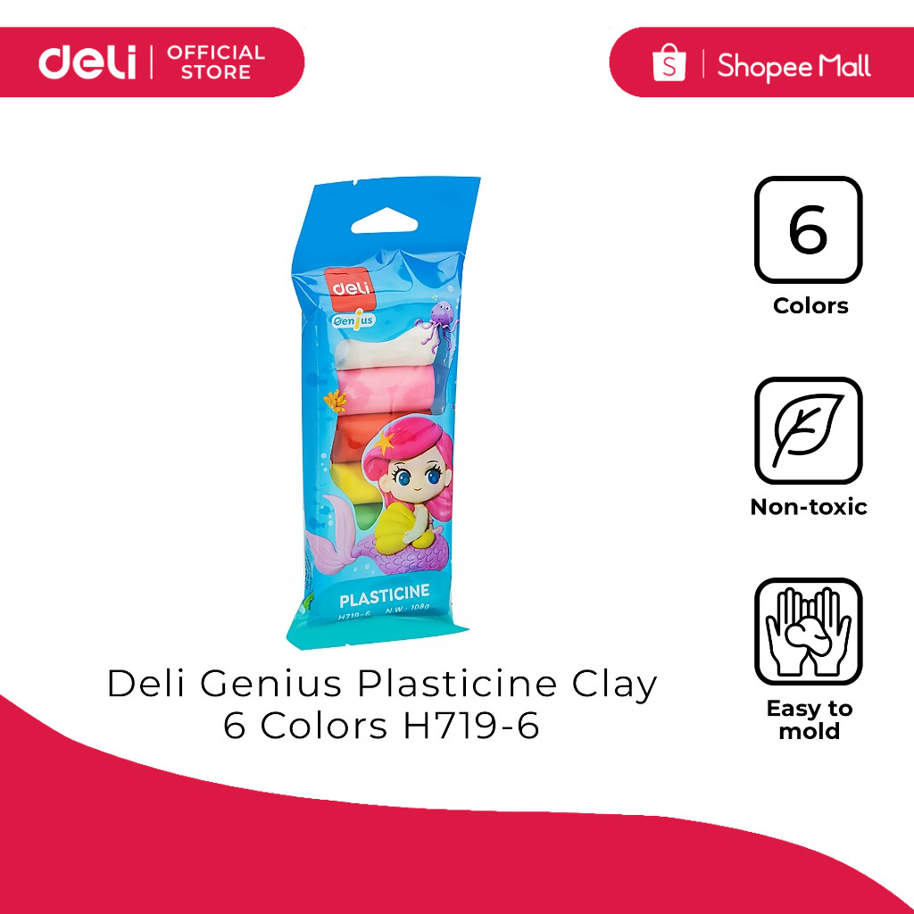Deli H719-6 Deli Genius Plasticine Clay 6 Colors | Shopee Philippines