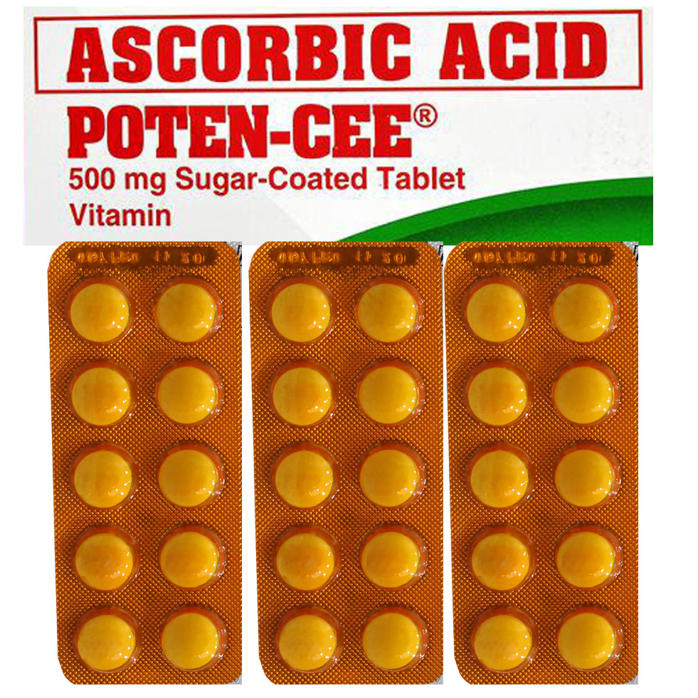 Poten-Cee Ascorbic Acid 500mg 30 Tablets Poten Cee Sugar Coated - No ...