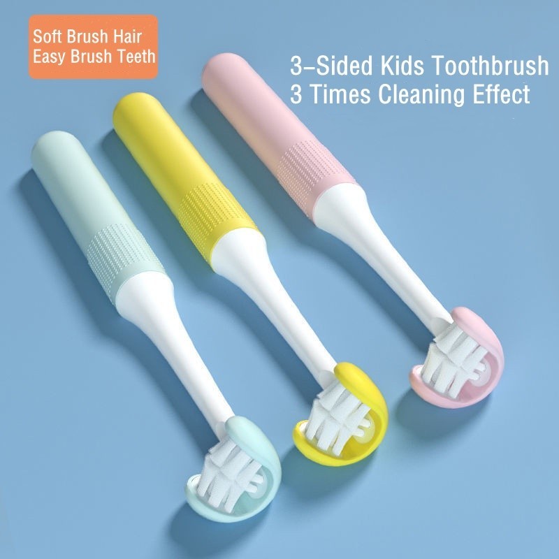 【Ready Stock】Kids 3-sided Toothbrush Baby U-shaped Toothbrush 3D Manual ...