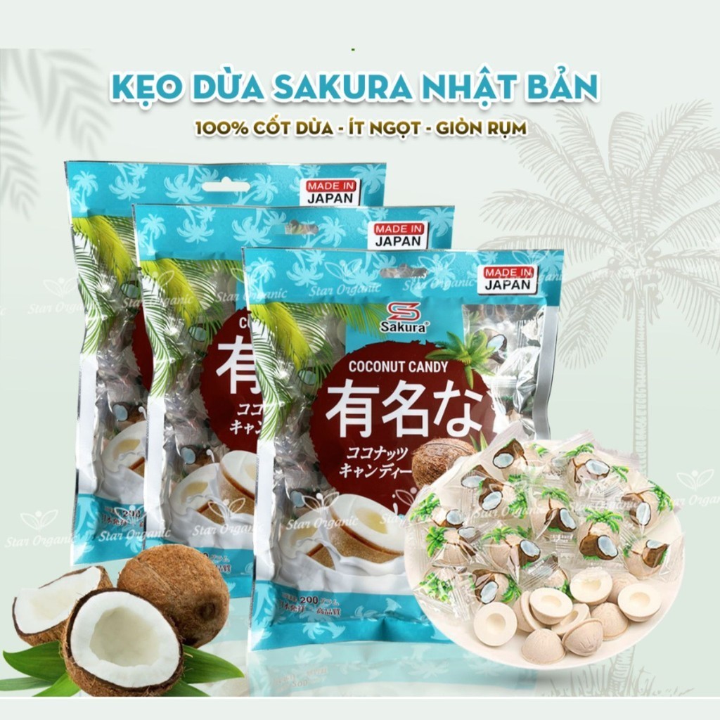 500g Sakura Coconut Candy - Crispy Coconut Candy - Japanese Hard ...