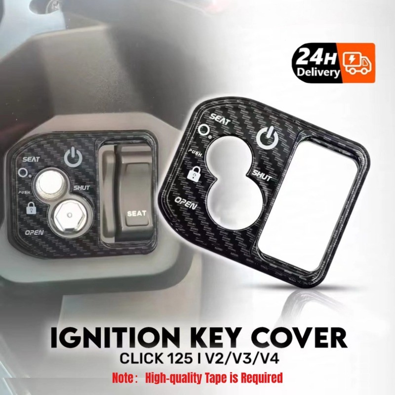 Honda Click 125i V2/V3/V4 Ignition Key Cover Glossy-Carbon Black ...