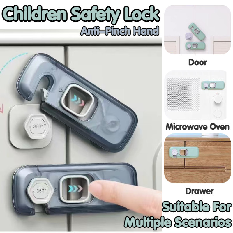 Children Safety Lock Anti-Pinch Hand Refrigerator Lock Cabinet Door ...