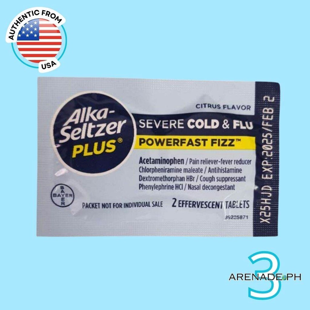 Alka- Seltzer Plus Cold & Flu Citrus PowerFast Fizz 2 Effervescent ...