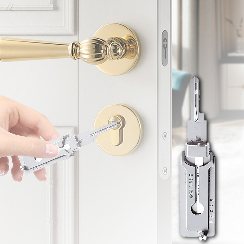 Premium Stainless Steel Professional Locksmith Security Tools Key Decoder Hook Pickup Set ...