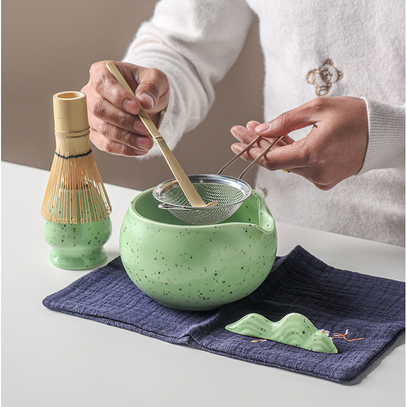 Matcha Tea Set7Set Matcha Bowl with Spout Matcha Brush Holder Tea Whisk ...